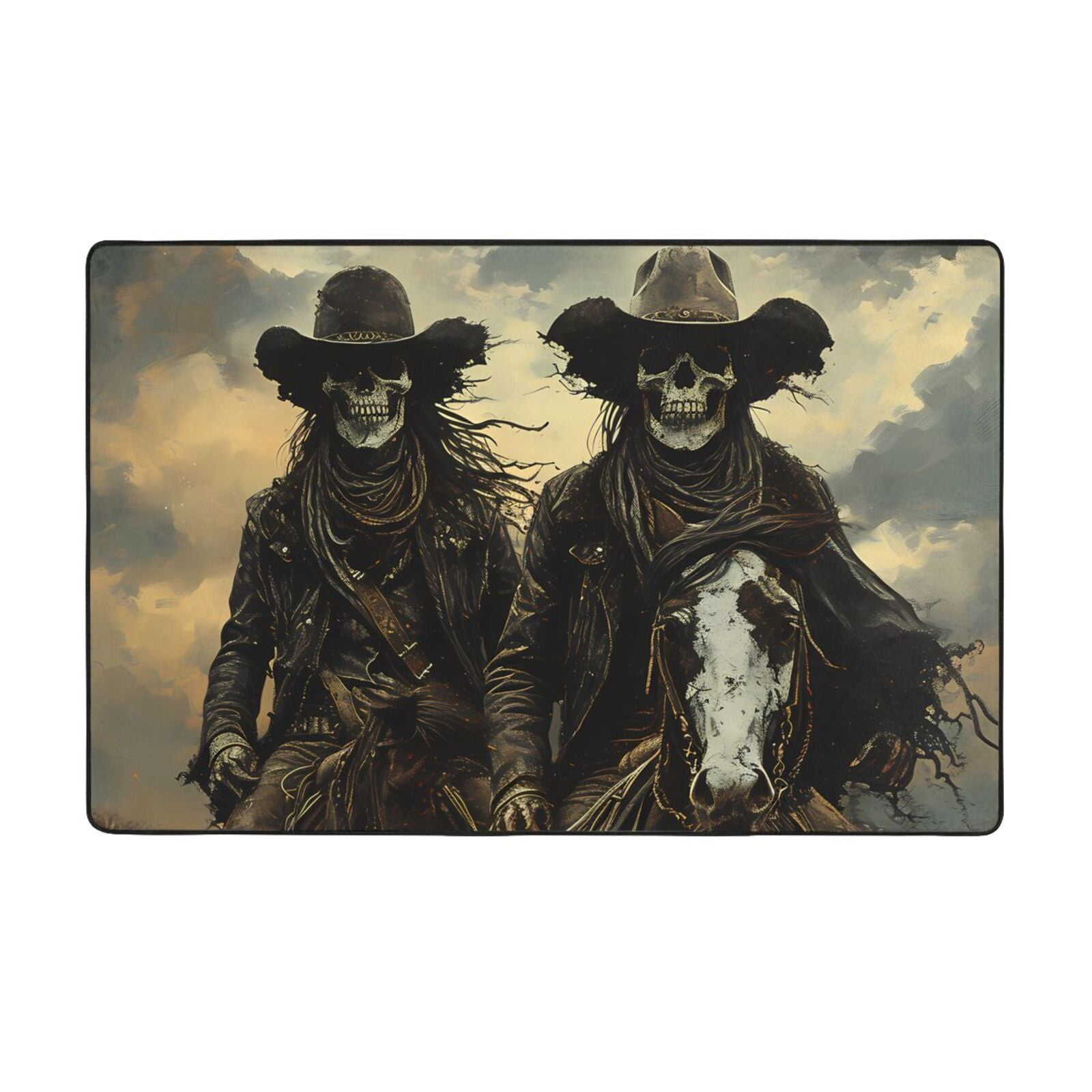 Western Desert Skull Cowboy Universal Door Mat Indoor Entrance, 60×39 ...