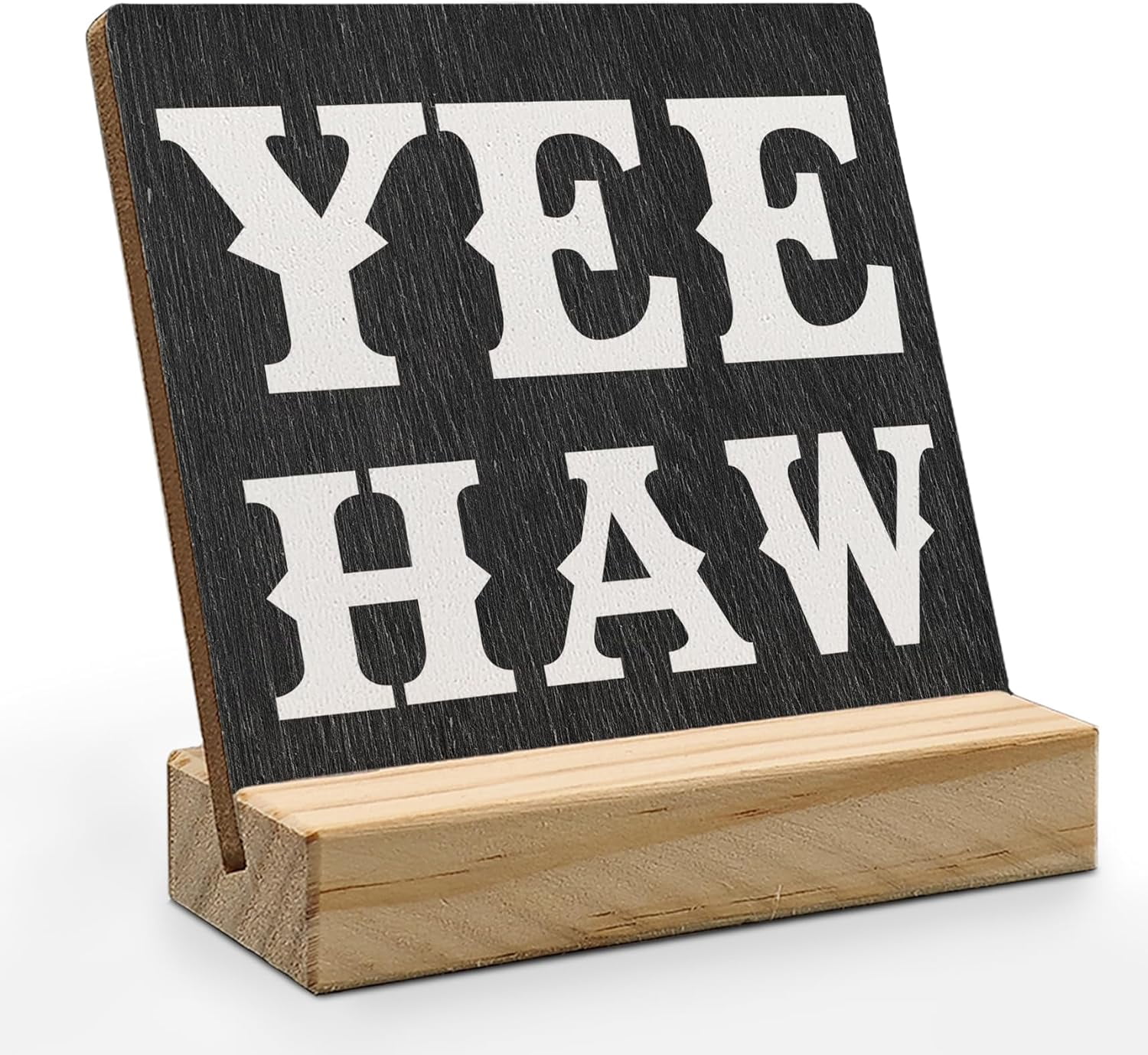 Western Desk Decor, Yee Haw Black Western Wood Plaque, Yee Haw Black ...