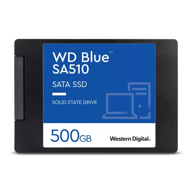Western Digital 500GB WD Blue SA510 SATA SSD, Internal 2.5”/7mm Cased ...