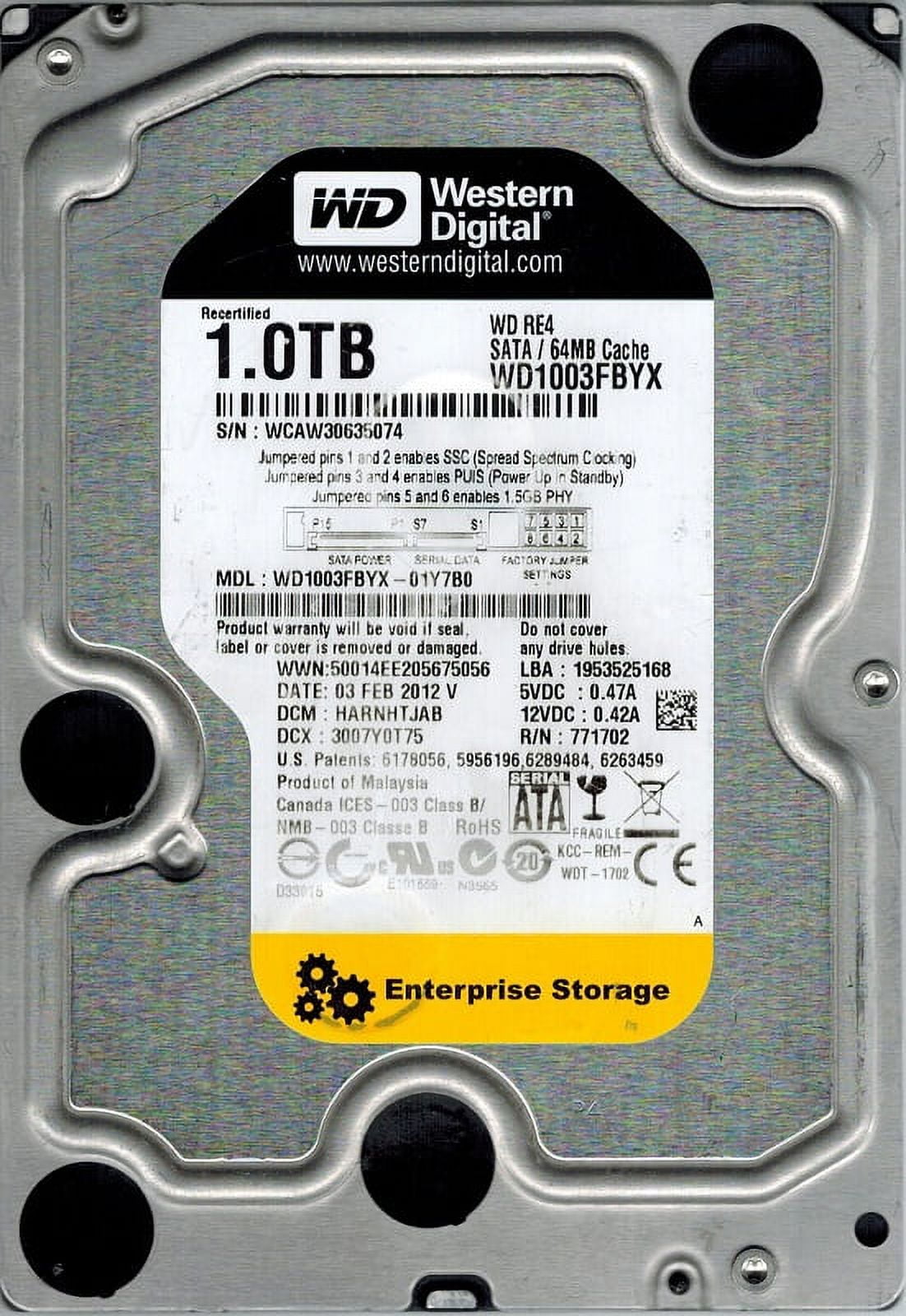 Western Digital WD1003FBYX-01Y7B0 1TB DCM: HARNHTJAB - Walmart.com