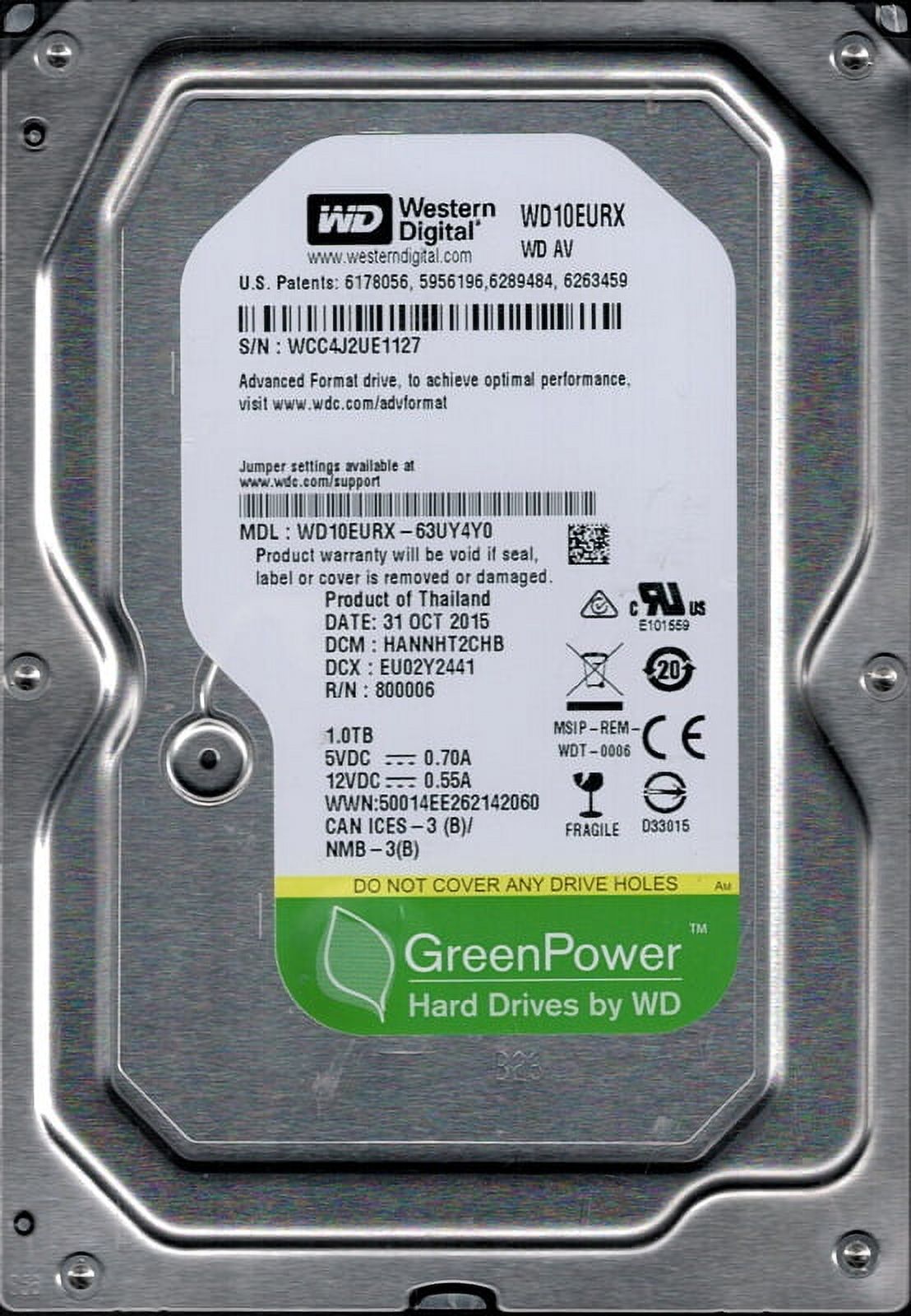 Western Digital WD10EURX-63UY4Y0 1TB DCM: HANNHT2CHB - Walmart.com