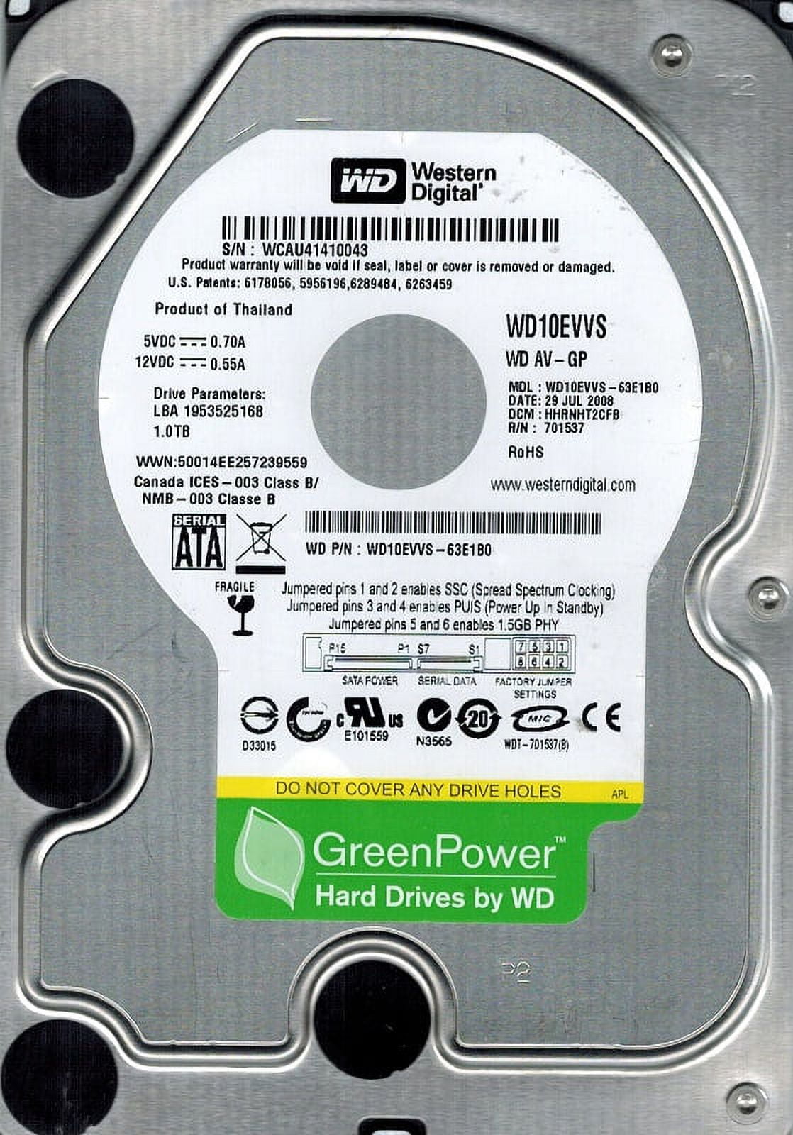 Western Digital WD10EVVS-63E1B0 1TB DCM: HHRNHT2CFB - Walmart.com