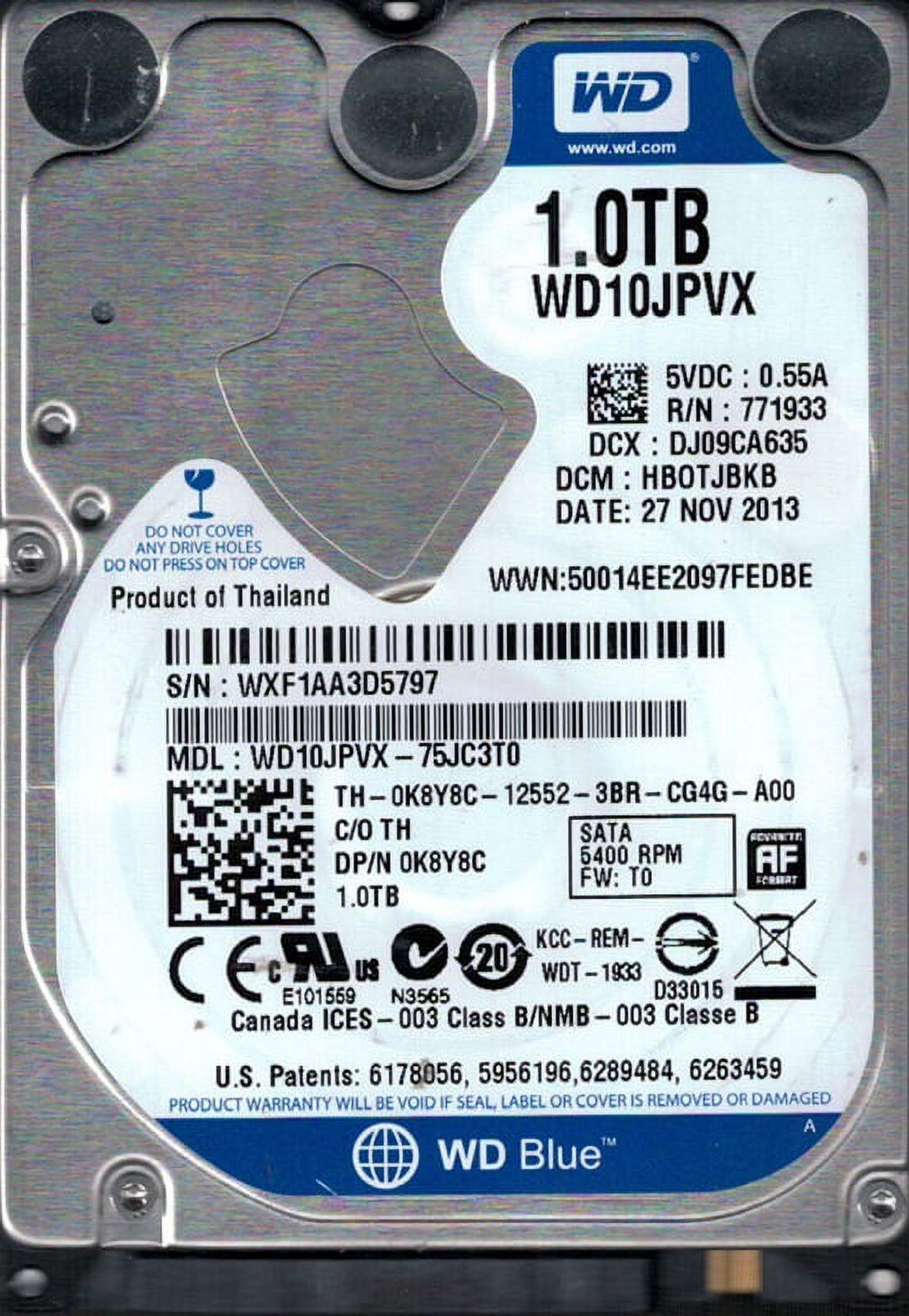 Western Digital WD10JPVX-75JC3T0 DCM: HBOTJBKB 1TB - Walmart.com