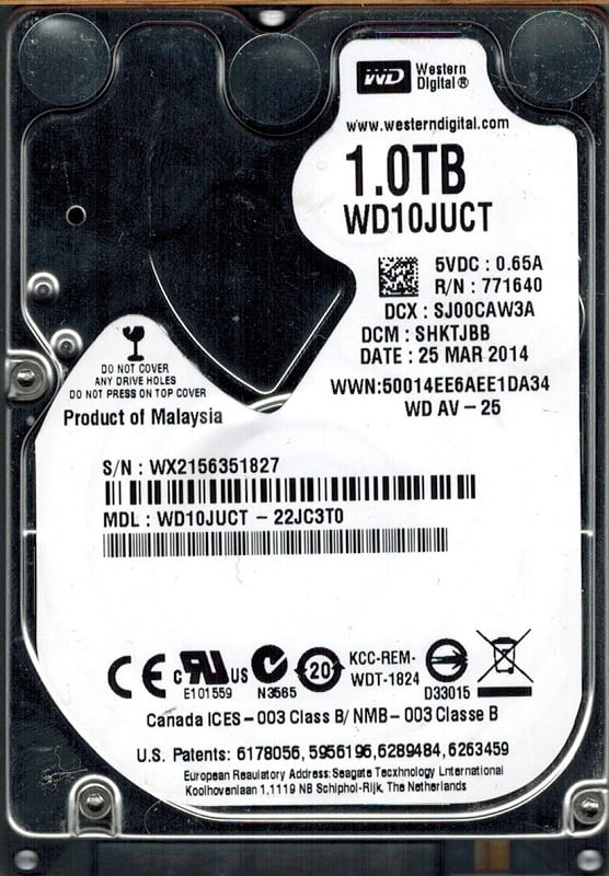 Western Digital WD10JUCT-22JC3T0 1TB DCM: SHKTJBB - Walmart.com