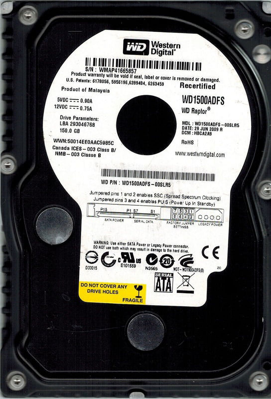 Western Digital WD1500ADFS-00SLR5 150GB RAPTOR DCM: HBCA2AB - Walmart.com