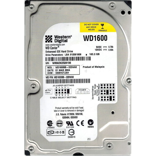 Western Digital WD1600BB-22DWA0 160GB DCM: DSBHCTJAH - Walmart.com