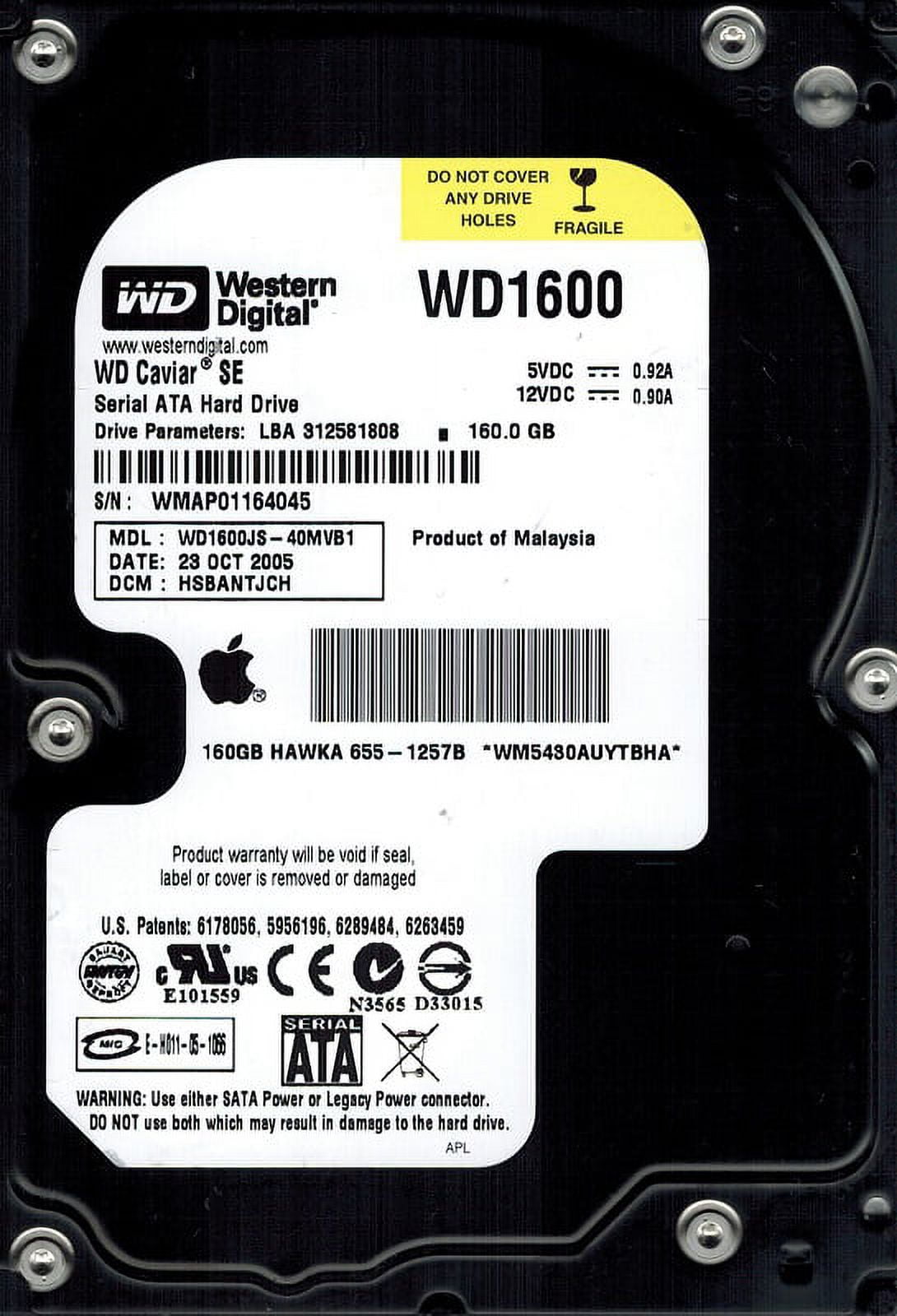 Western Digital WD1600JS-40MVB1 160GB DCM: HSBANTJCH - Walmart.com