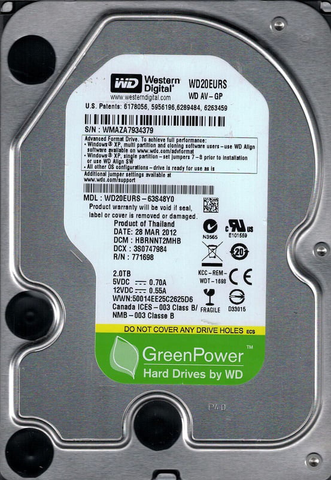 Western Digital WD20EURS-63S48Y0 2TB DCM: HBRNNT2MHB - Walmart.com