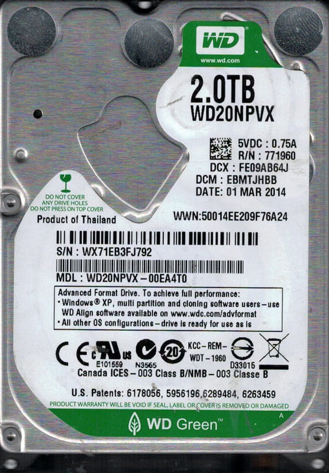 Western Digital WD20NPVX-00EA4T0 2TB DCM: EBMTJHBB - Walmart.com