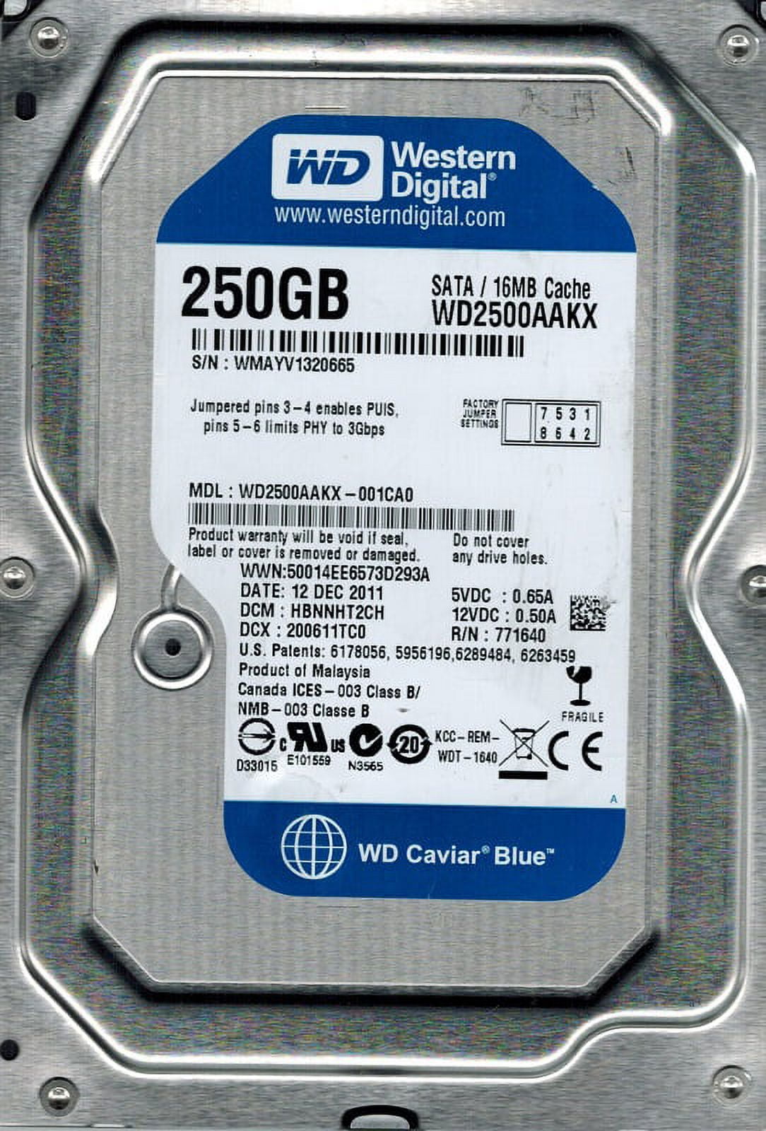 Western Digital WD2500AAKX-001CA0 250GB DCM: HBNNHT2CH - Walmart.com