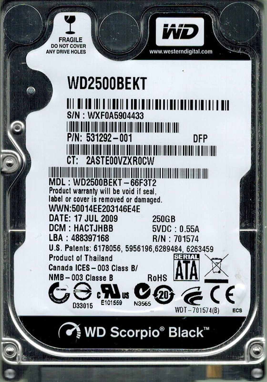 Western Digital WD2500BEKT-66F3T2 250GB DCM: HACTJHBB - Walmart.com