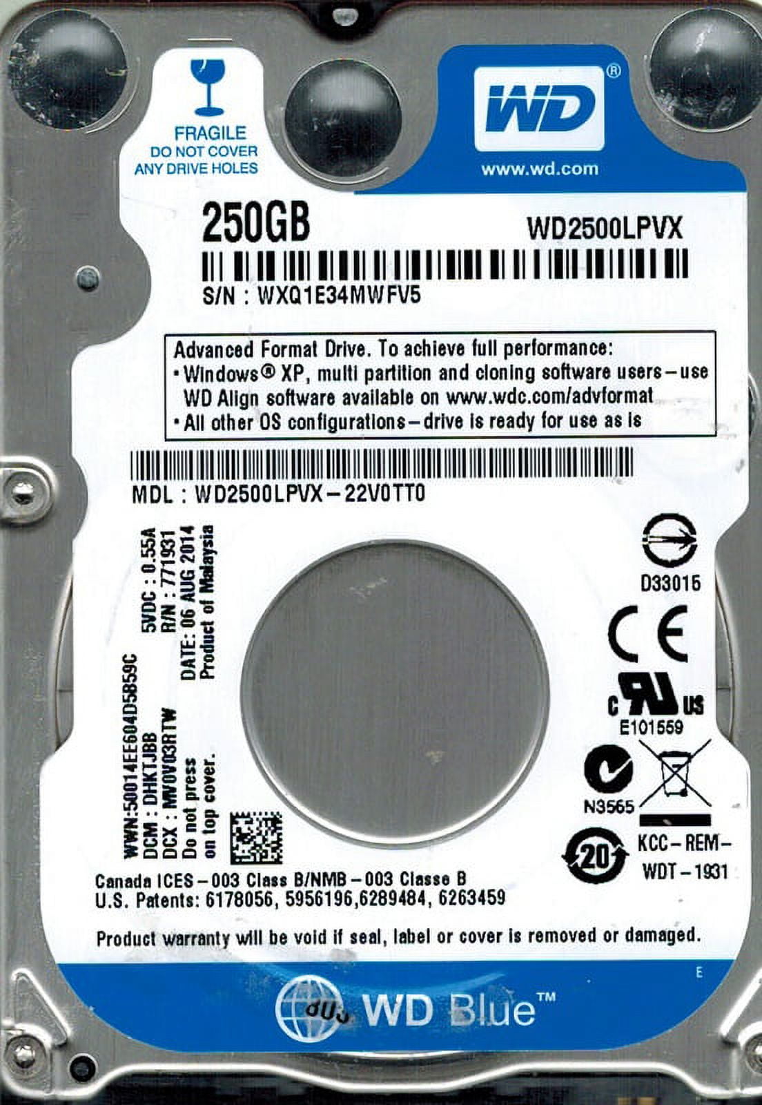 Western Digital WD2500LPVX-22V0TT0 DCM: DHKTJBB 500GB - Walmart.com
