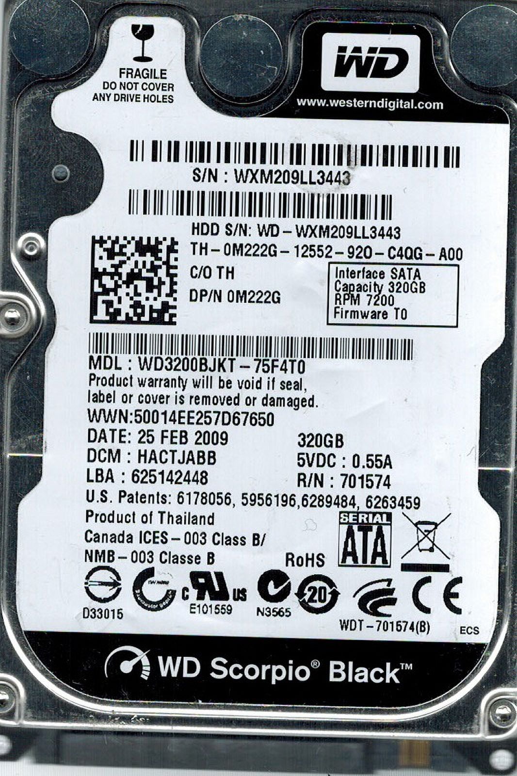 Western Digital WD3200BJKT-75F4T0 320GB DCM: HACTJABB - Walmart.com