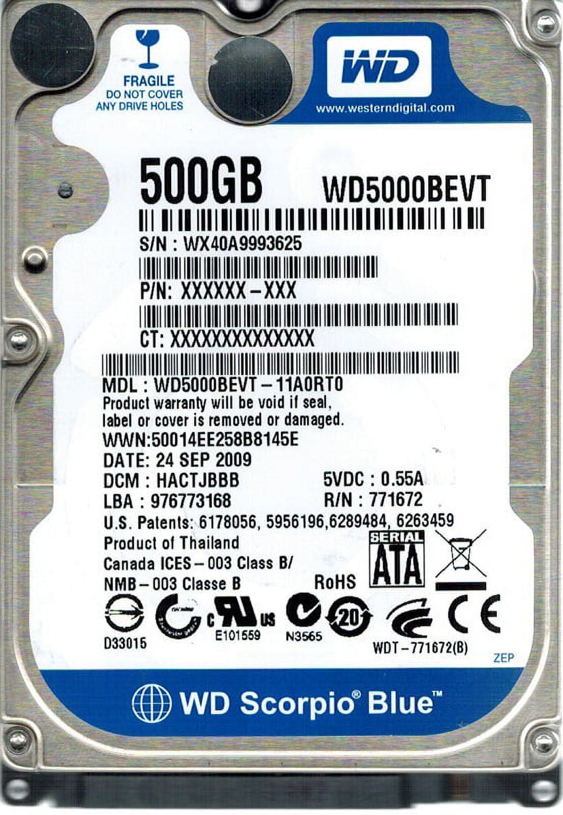Western Digital WD5000BEVT-11A0RT0 500GB DCM: HACTJBBB - Walmart.com