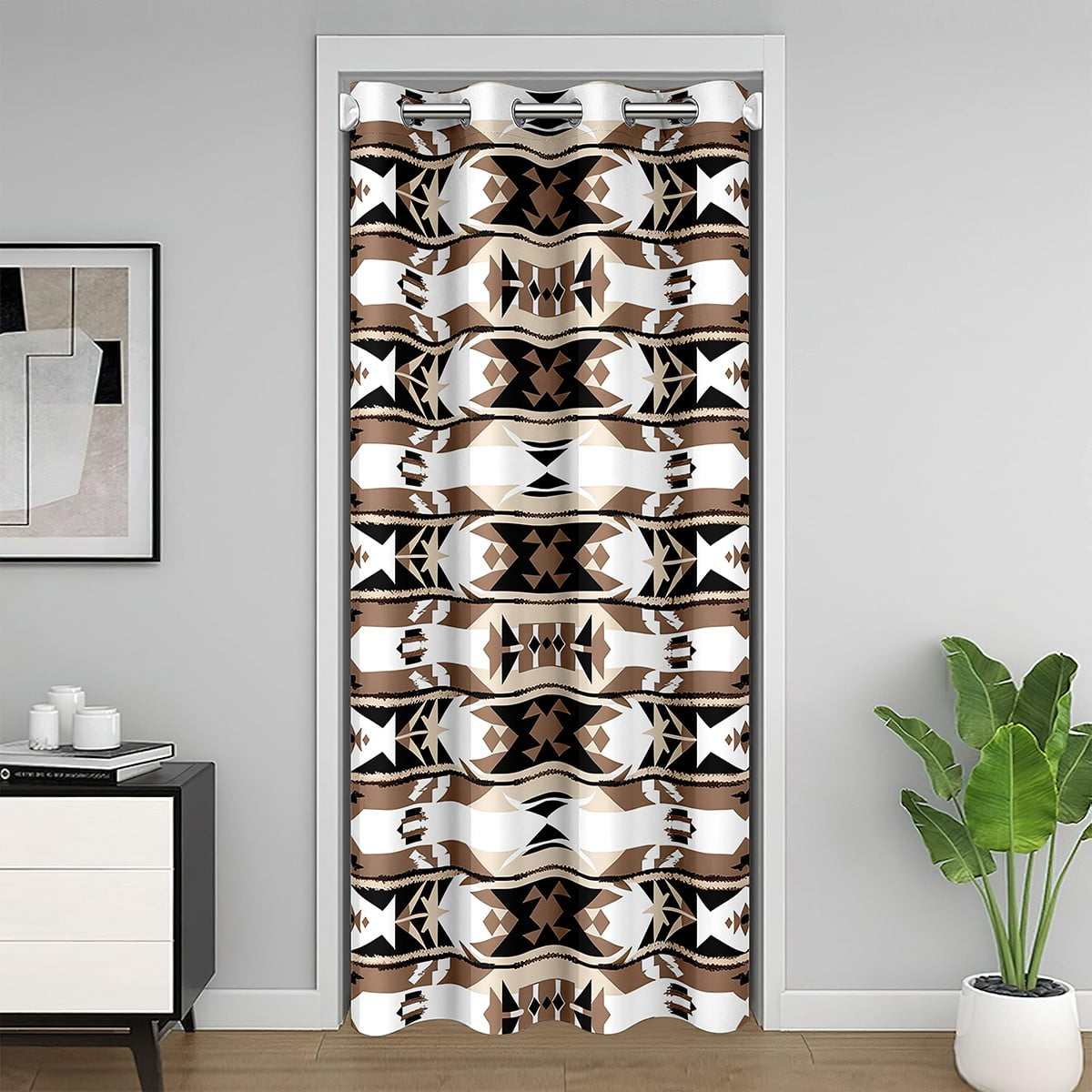 Western Door Curtain For Doorway Privacy,Aztec Tribal Blackout Curtain ...