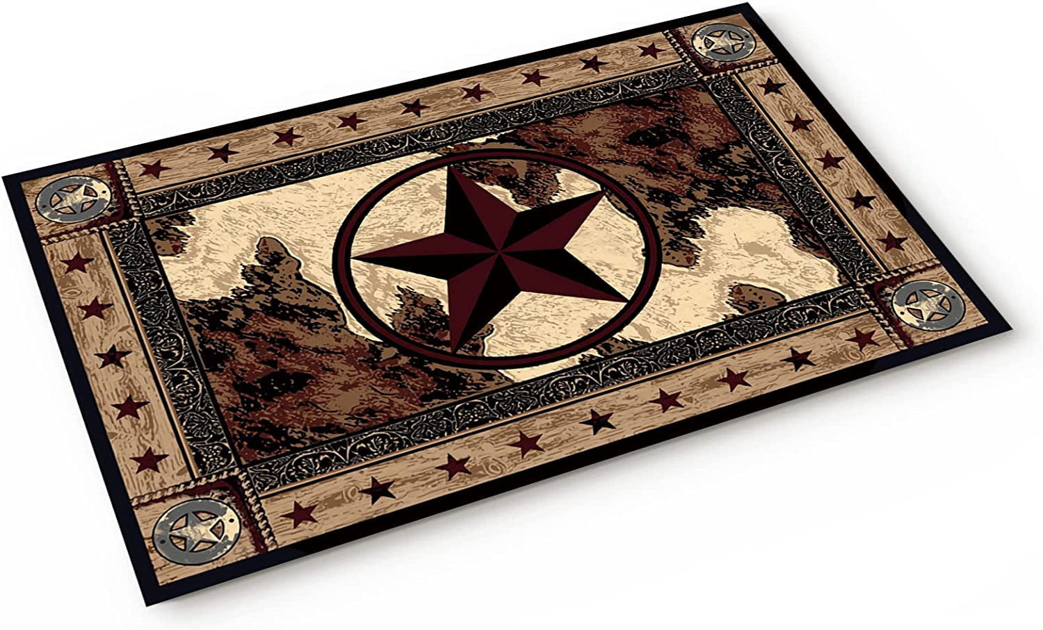 Western Door Mat, Texas Star Decor Front Door Mat, Western Texas Star ...