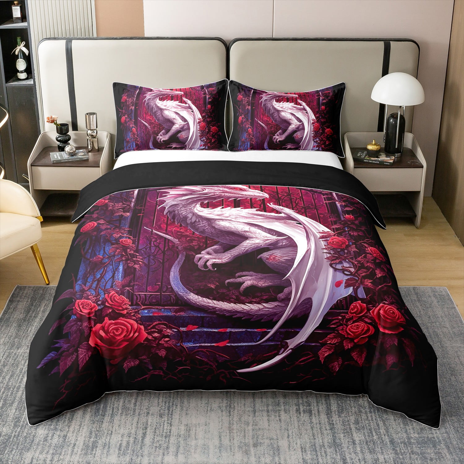 Western Dragon 100% Cotton Duvet Cover Full Size, Gothic Dragon ...
