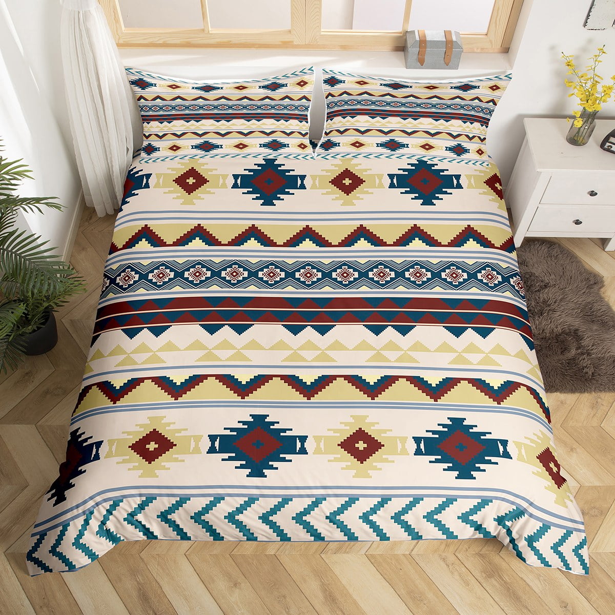 Western Duvet Cover Southwestern Native Aztec Bedding Sets King,Ethnic ...
