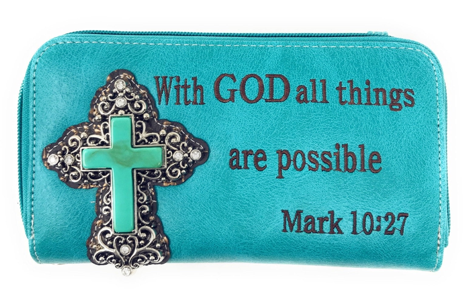 Western Embroidery Scripture Women Rhinestone Cross Bible Verse Handbag ...