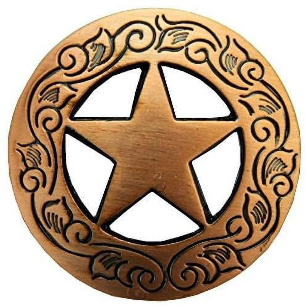 Western Engraved Texas Star Concho Copper 10Pcs - Walmart.com