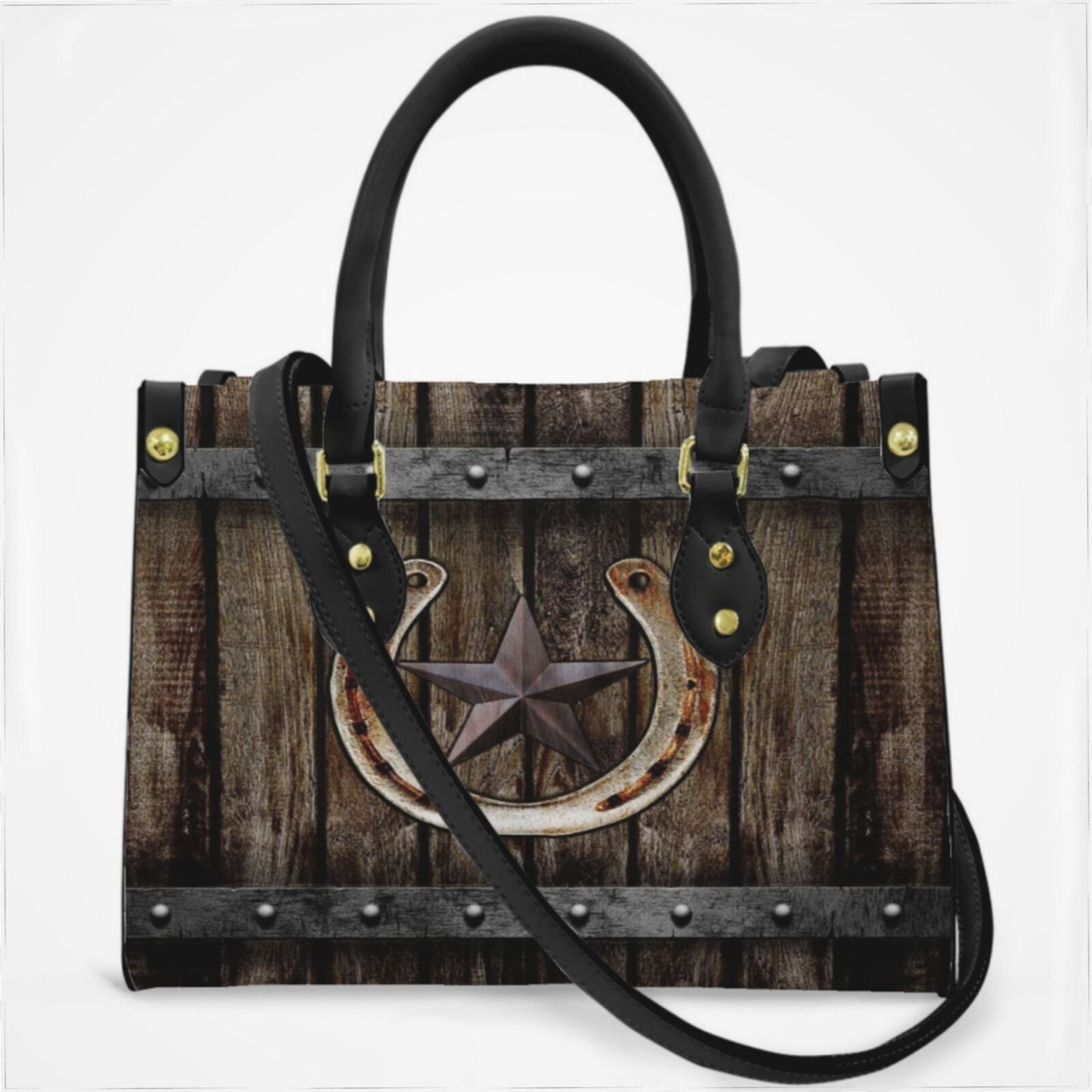 Western Farmhosue Horseshoe Texas Star Cross Body Bags For Women Small ...