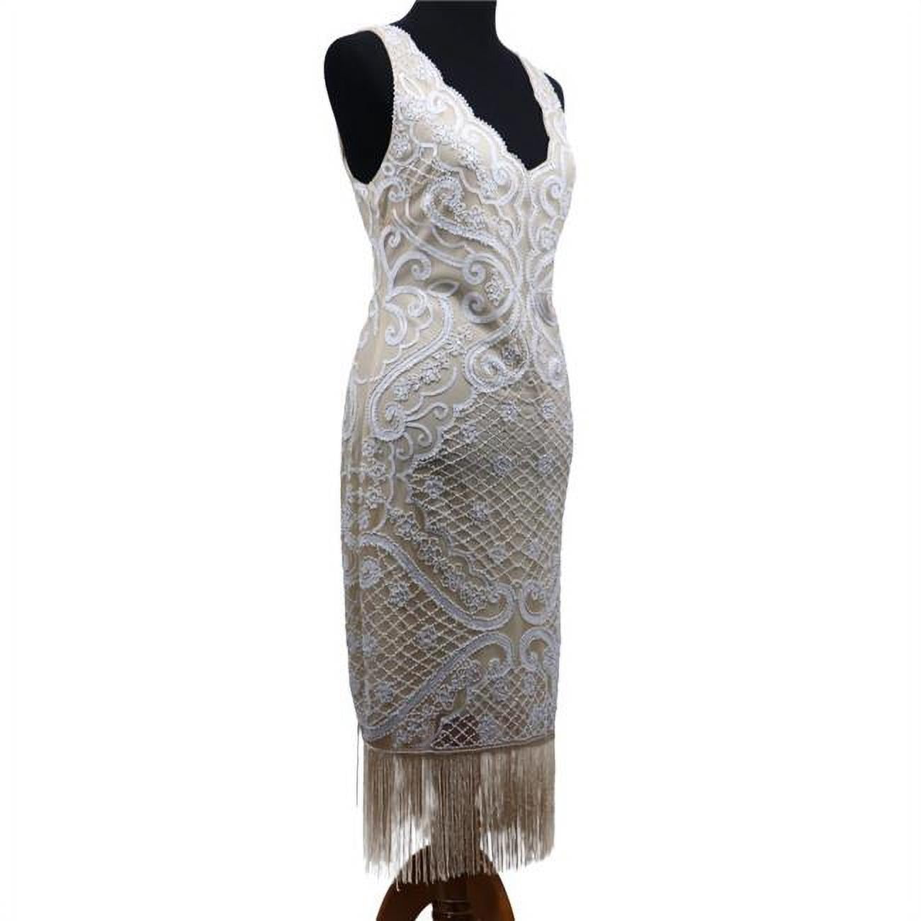 Western Fashion 2548-L Art Deco Flapper Dress, Beige - Large - Walmart.com