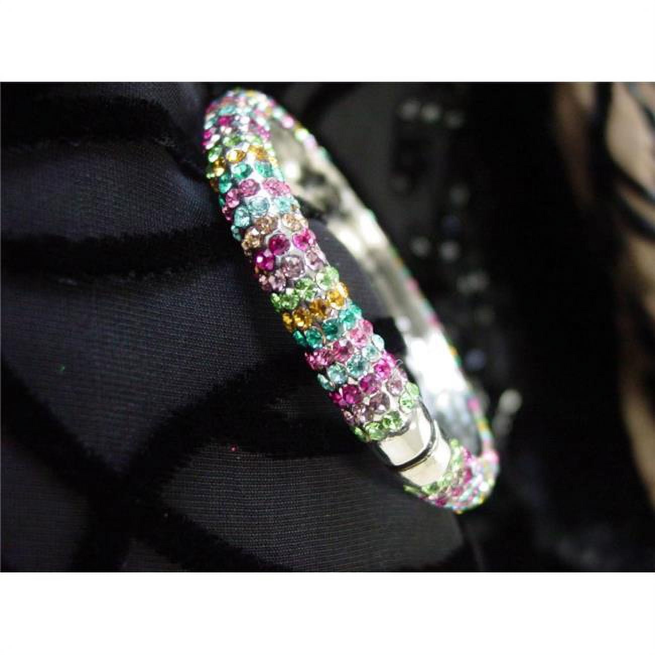 Western Fashion 40318-MLT Rhinestone Hinged Bangle, Multi Color ...
