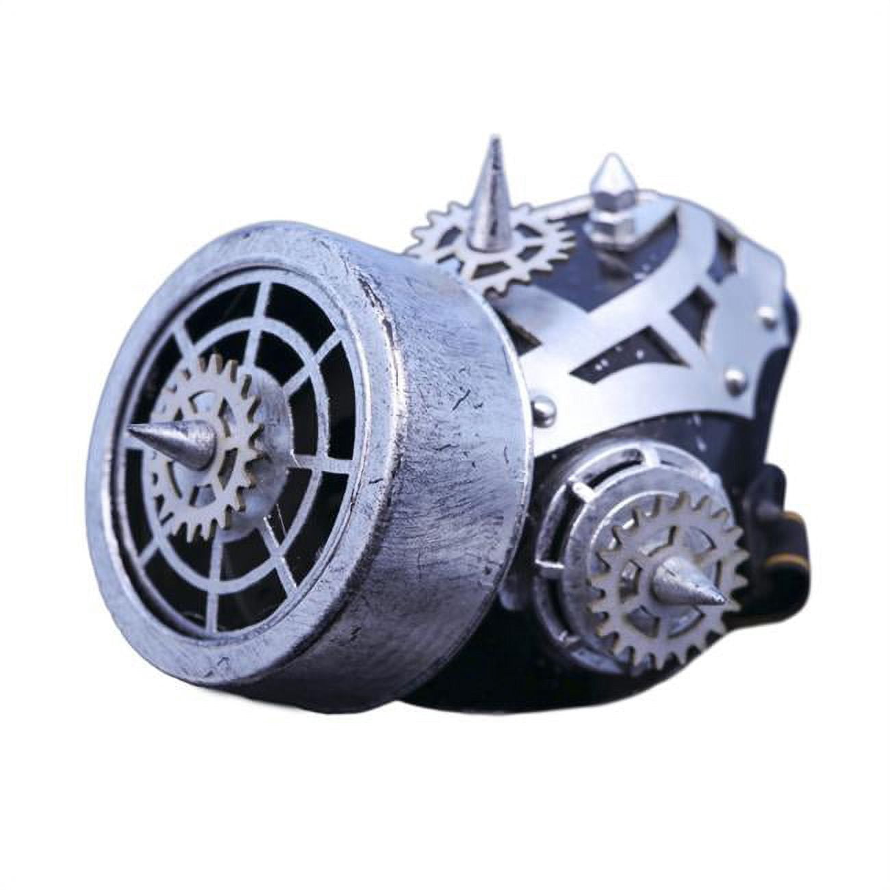 Western Fashion 69139-S Steampunk Gas Mask with Spikes & Gears, Silver ...