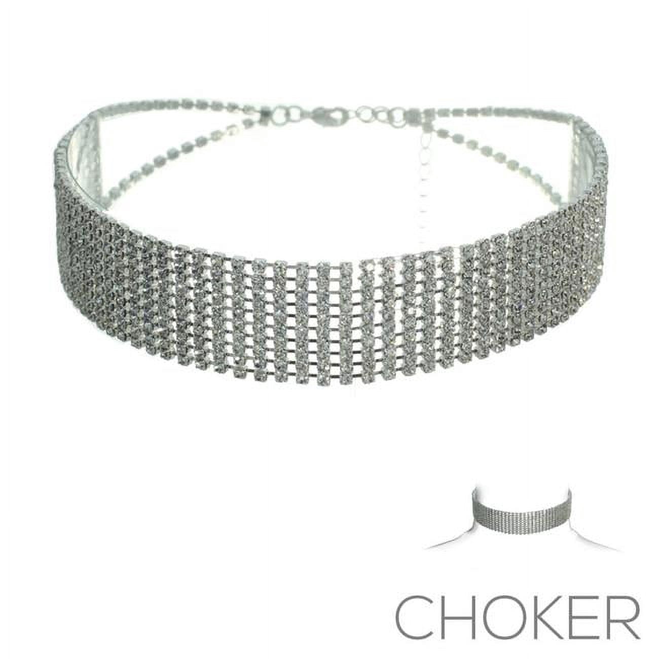 Western Fashion Inc. 11 row stretchy choker - silver 8716-S - Walmart.com