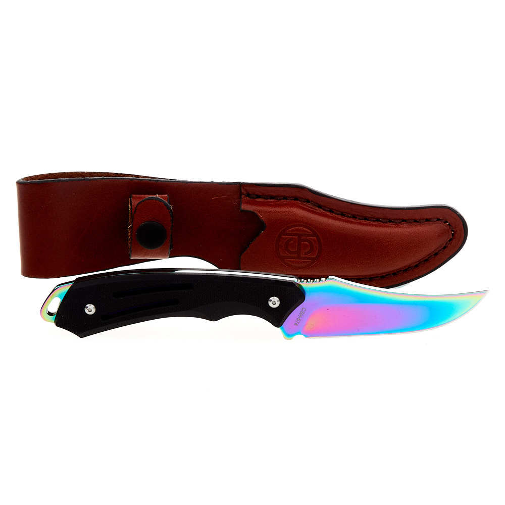 Western Fashion Circle SH Rainbow Blade Skinner Knife w/Sheath ...