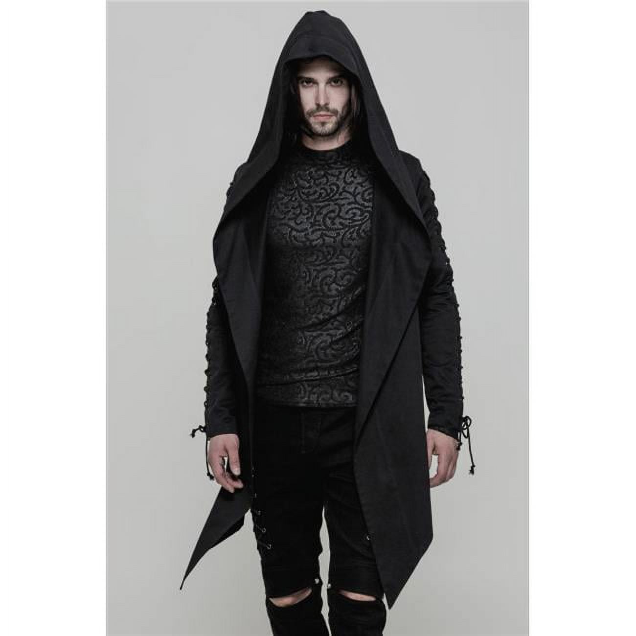 Western Fashion OY879-LXL Punk Hooded Coat, Black - Large & Extra Large ...