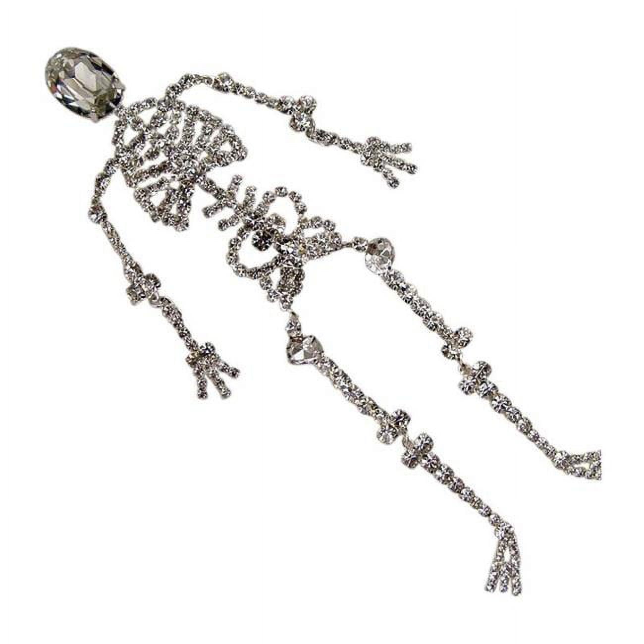 Western Fashion RSP2809 Skeleton Rhinestone Brooch, Rhodium - Walmart.com