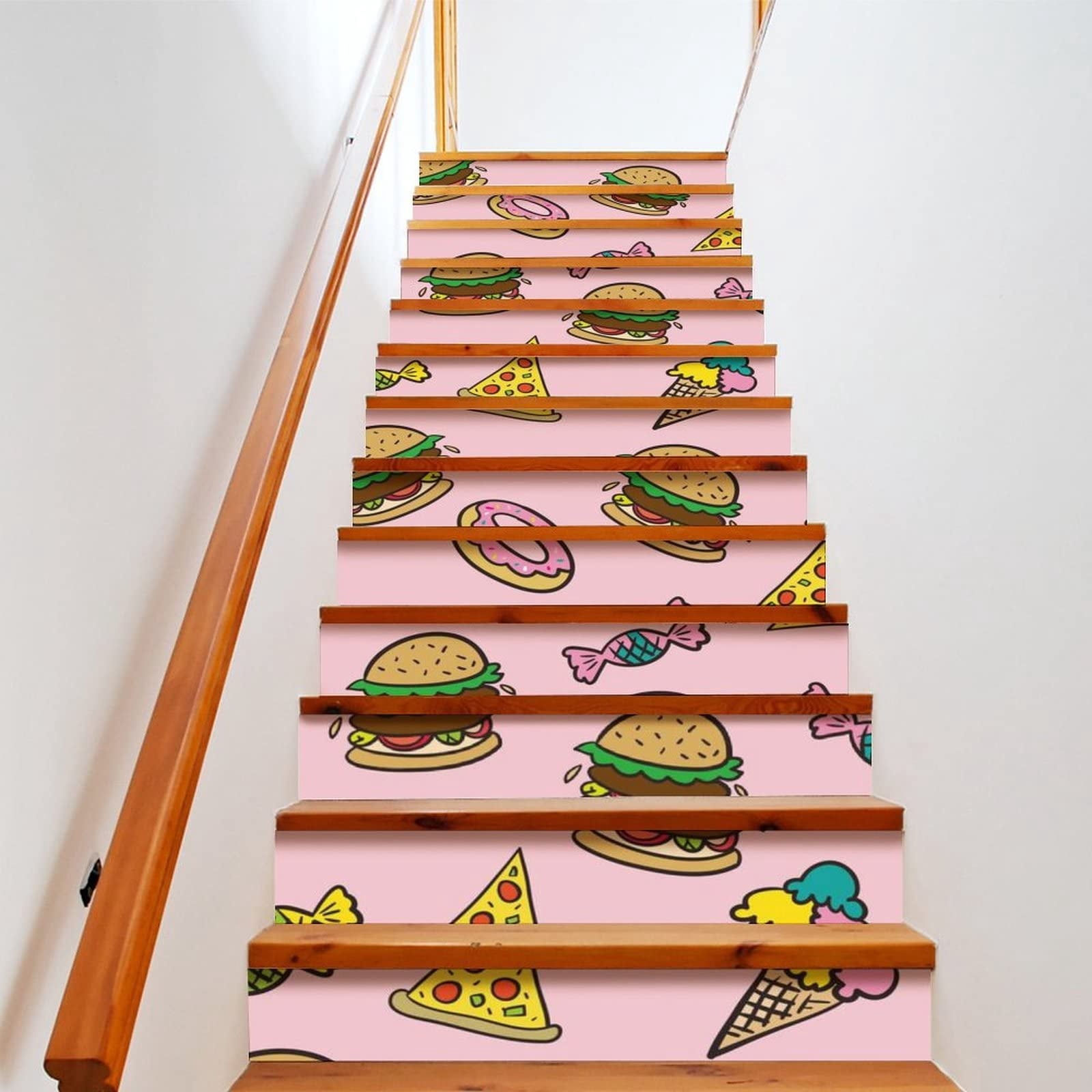 Western Fast Food Stair Stickers Delicious Hamburger Staircase Decals ...