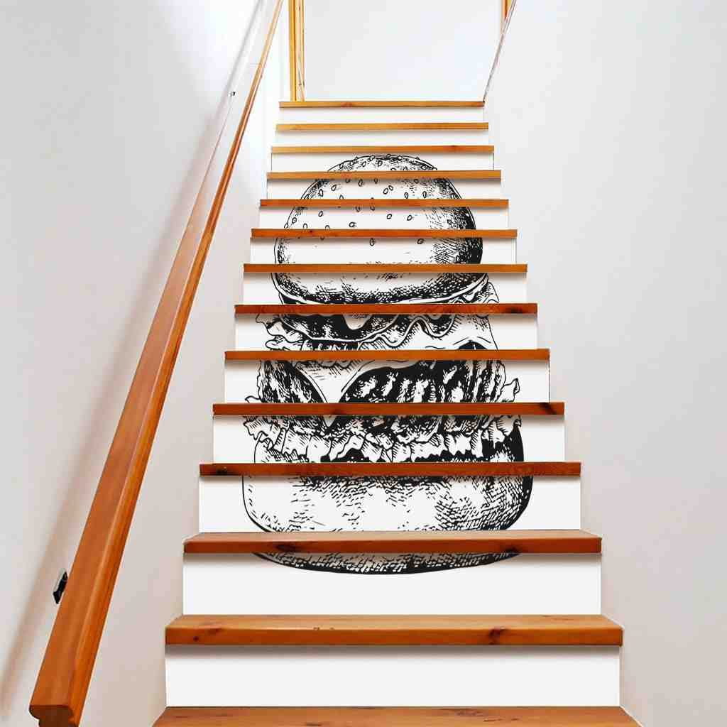 Western Fast Food Stair Stickers Delicious Hamburger Staircase Decals ...