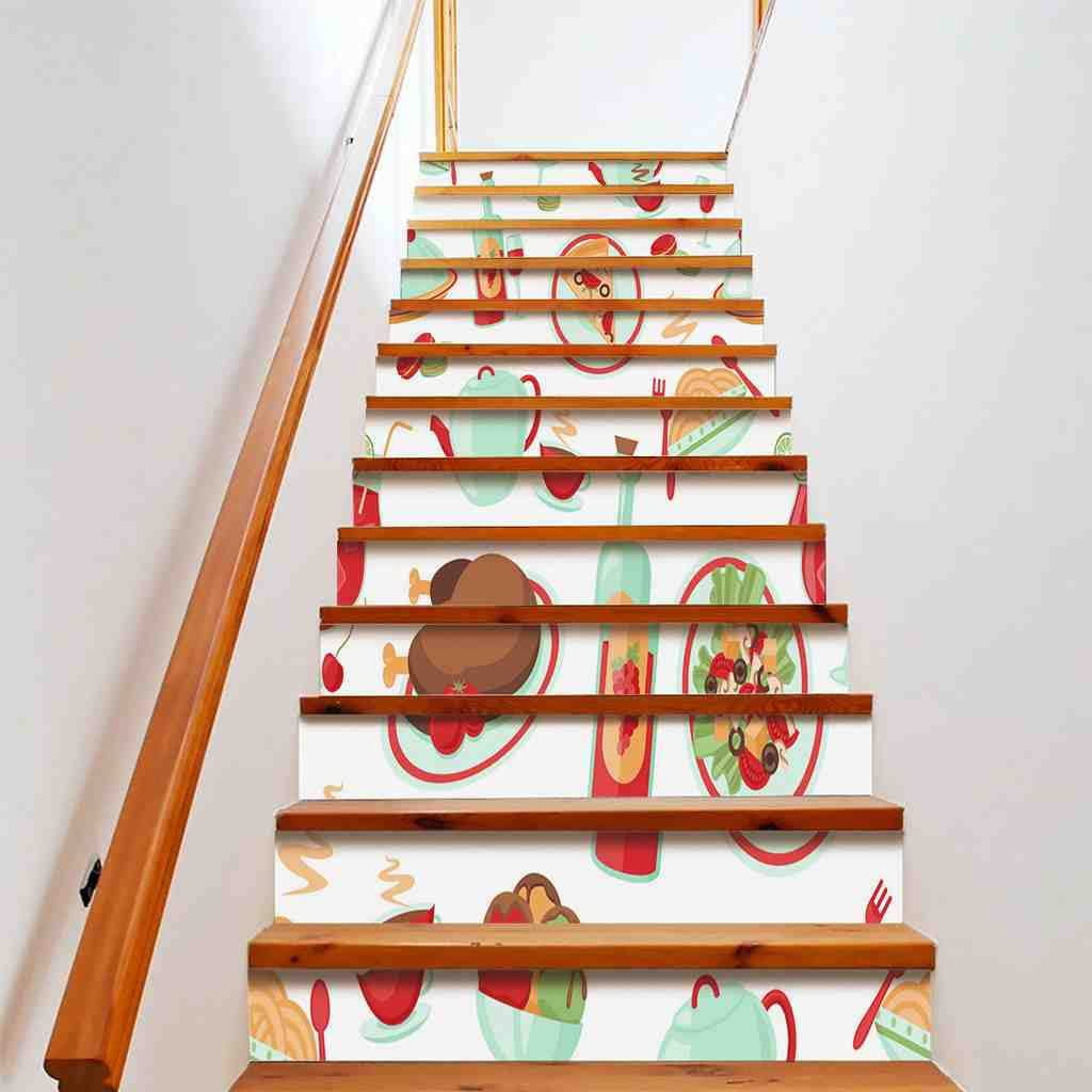 Western Fast Food Stair Stickers Delicious Hamburger Staircase Decals ...
