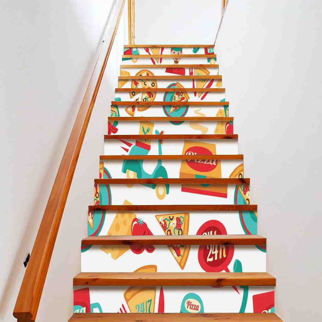 Western Fast Food Stair Stickers Delicious Hamburger Staircase Decals ...