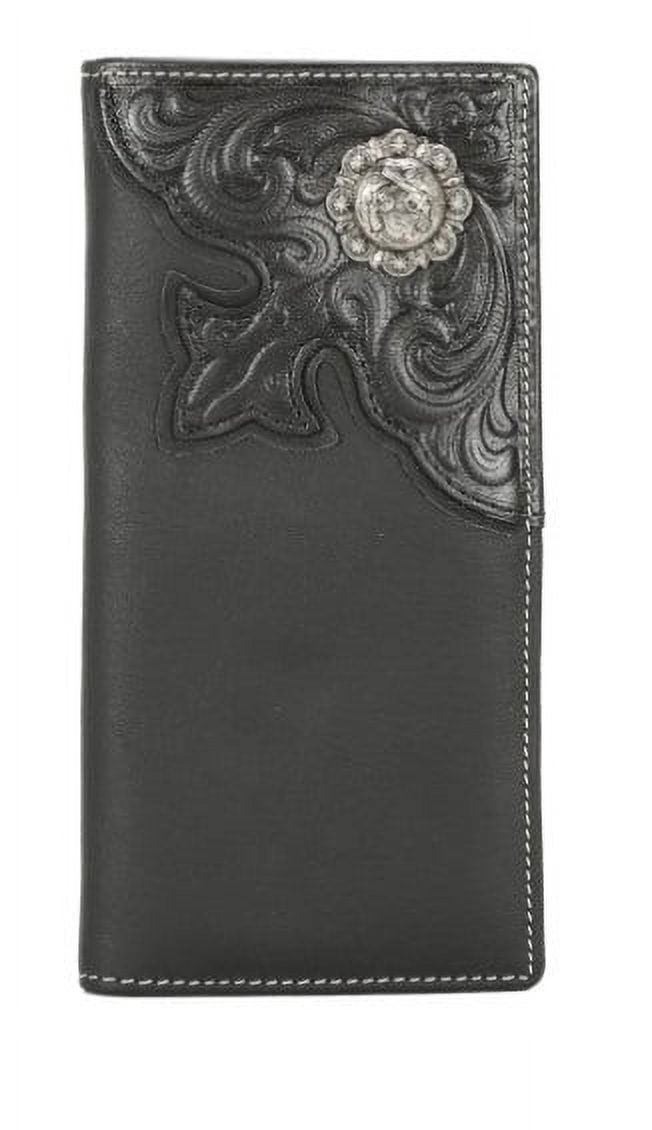 Western Genuine Leather Long Wallet Rodeo Checkbook Credit Card Wallet ...