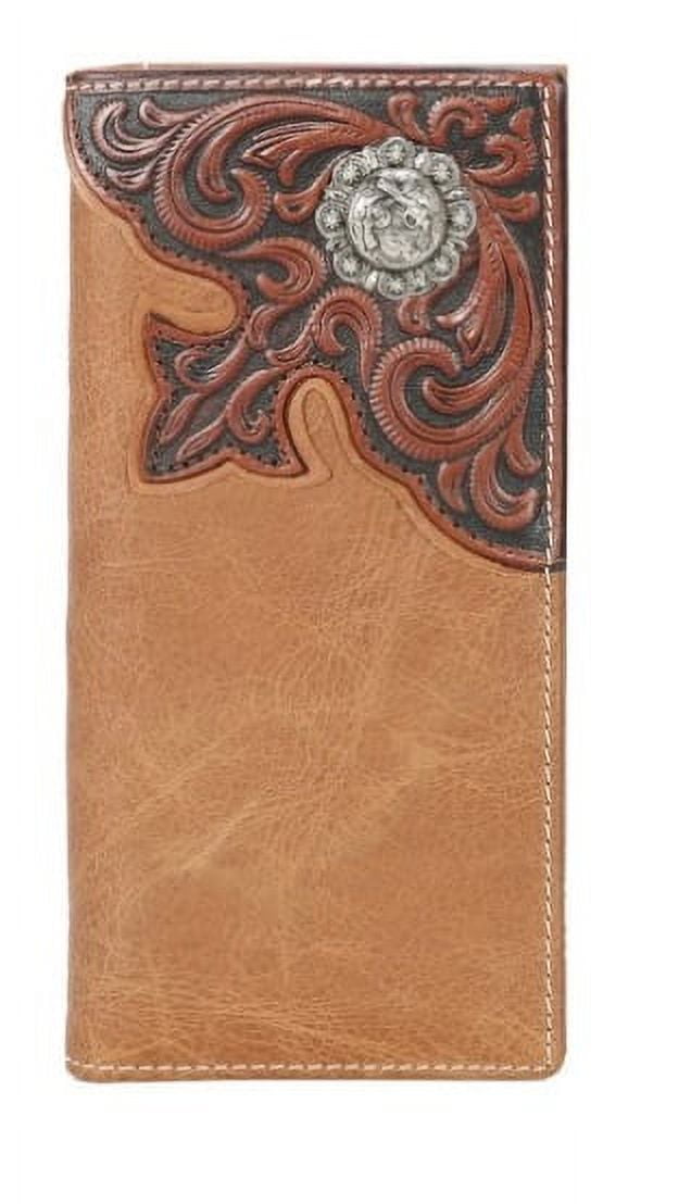 Western Genuine Leather Long Wallet Rodeo Checkbook Credit Card Wallet ...