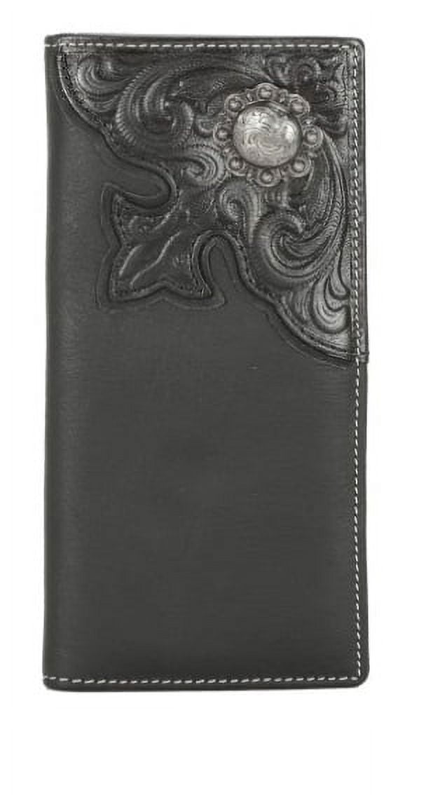 Western Genuine Leather Long Wallet Rodeo Checkbook Credit Card Wallet ...