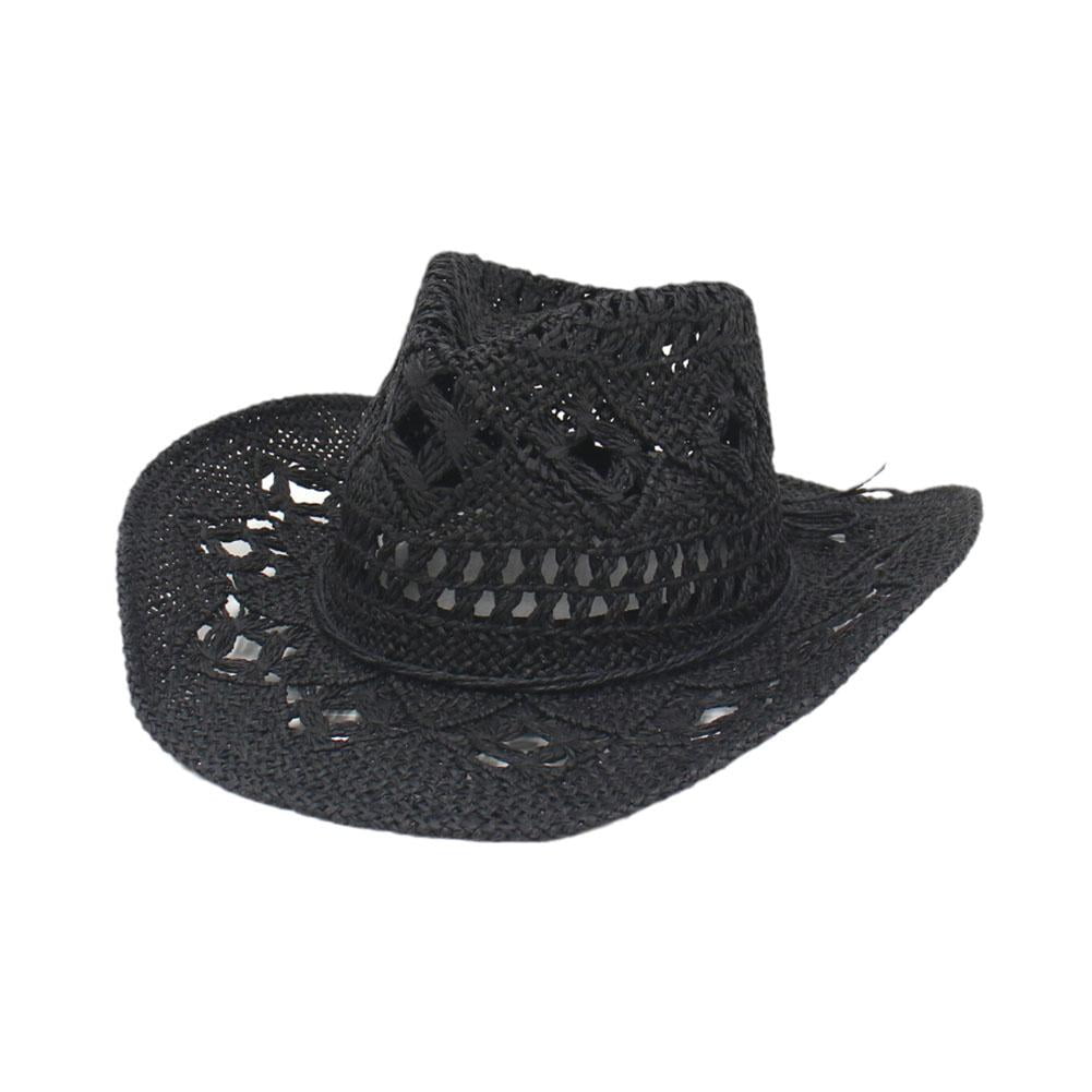Western Hat Bule Women Men Summer Western Cowboy Hat Shapeable Straw ...