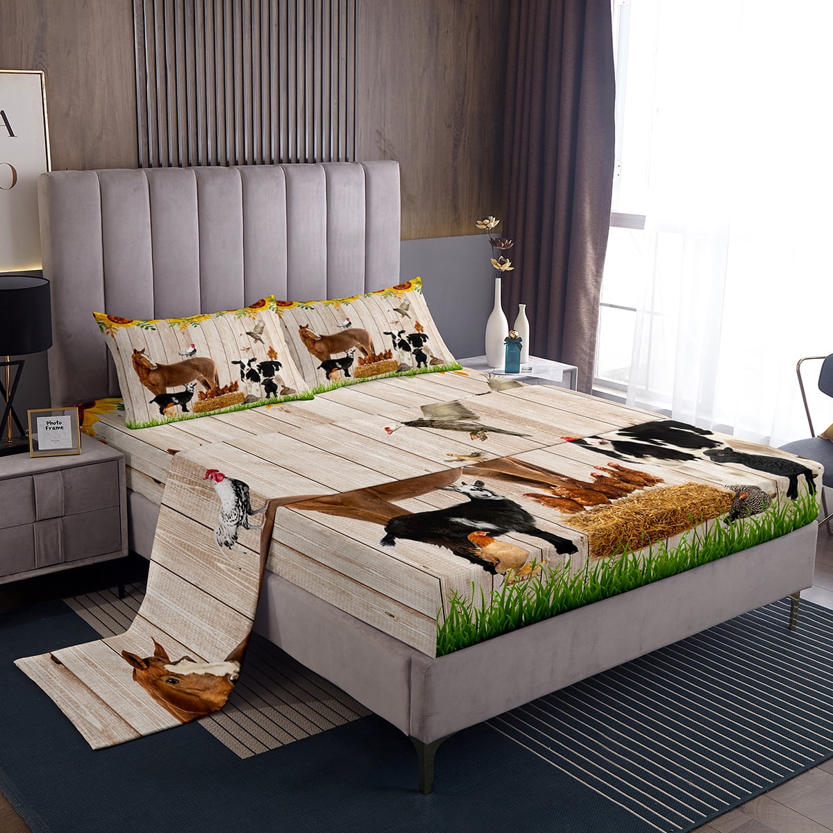 Western Home Decor Rustic Farmhouse Sheet Set Horse Decor Sheets Farm ...