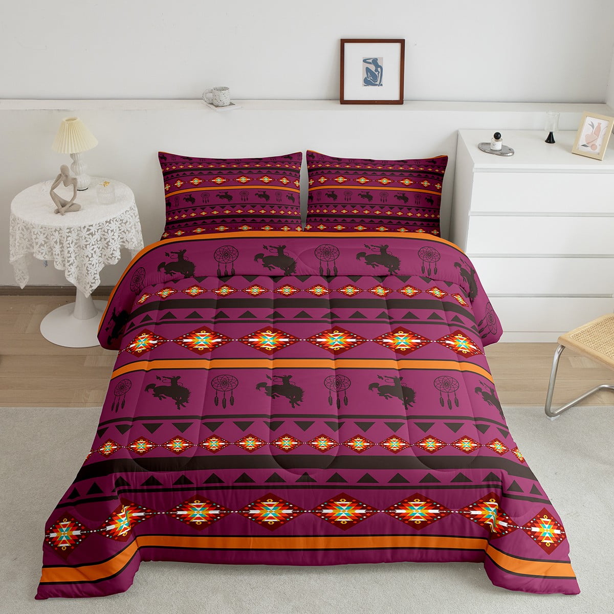 Western Horse Bedding Set King,Southwestern Bedding Sets Bohemian Dream ...