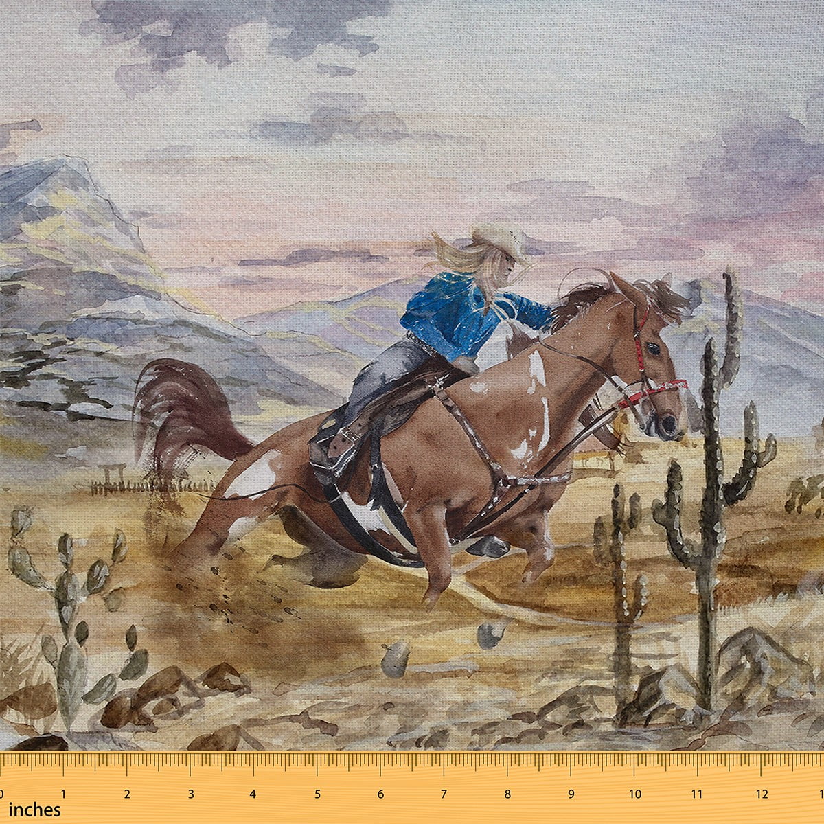 Western Horse Fabric,Farmhouse Western Cowboy Fabric by the Yard ...