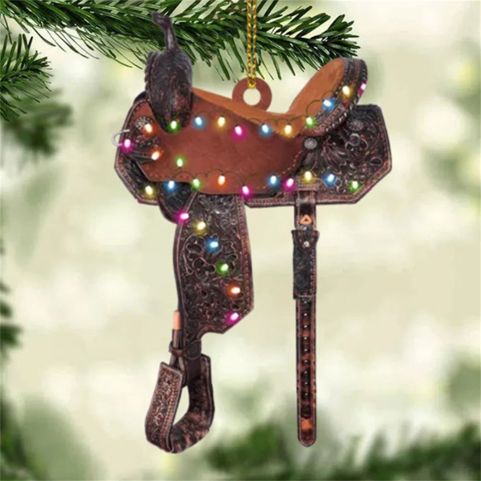 Western Horse Saddle Ornament, 2D Flat Acrylic Saddle Ornament, Saddle ...