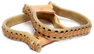 Western Horse Saddle Stirrups Oxbow Flat Bottom Rawhide - Walmart.com