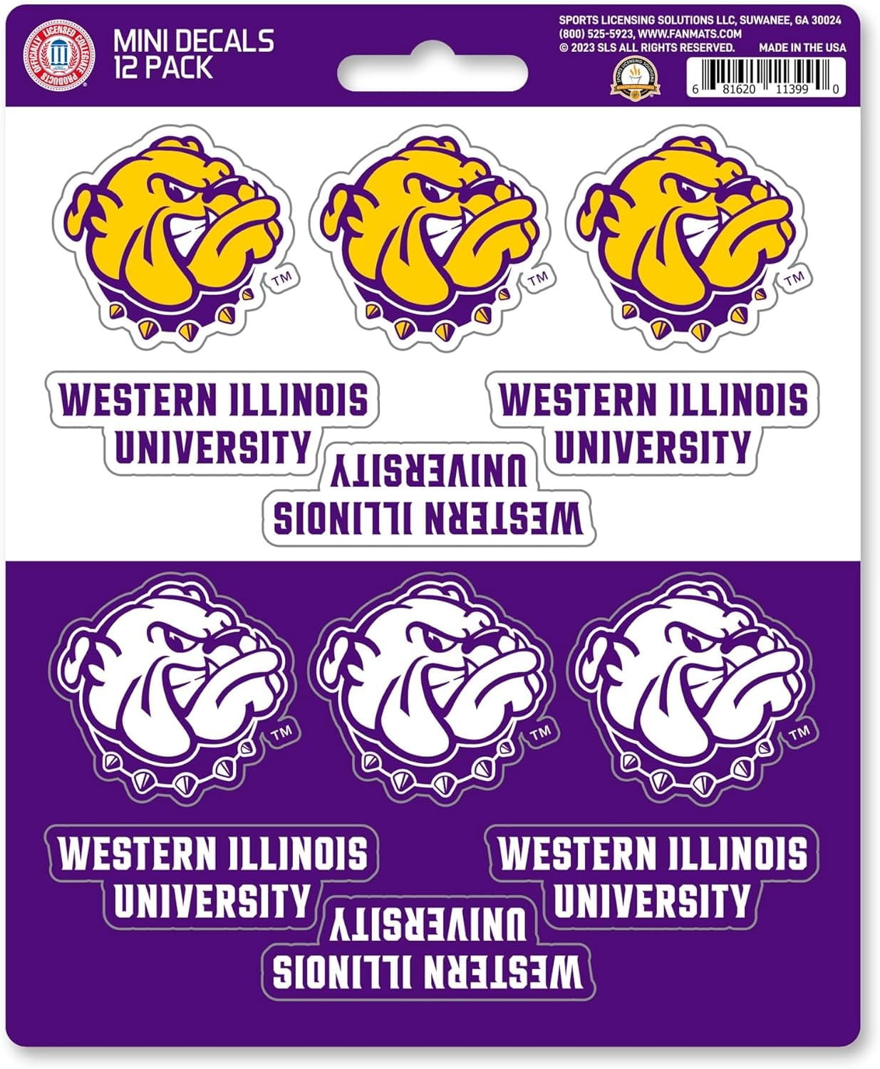 Western Illinois University Leathernecks 12-Piece Mini Decal Sticker ...