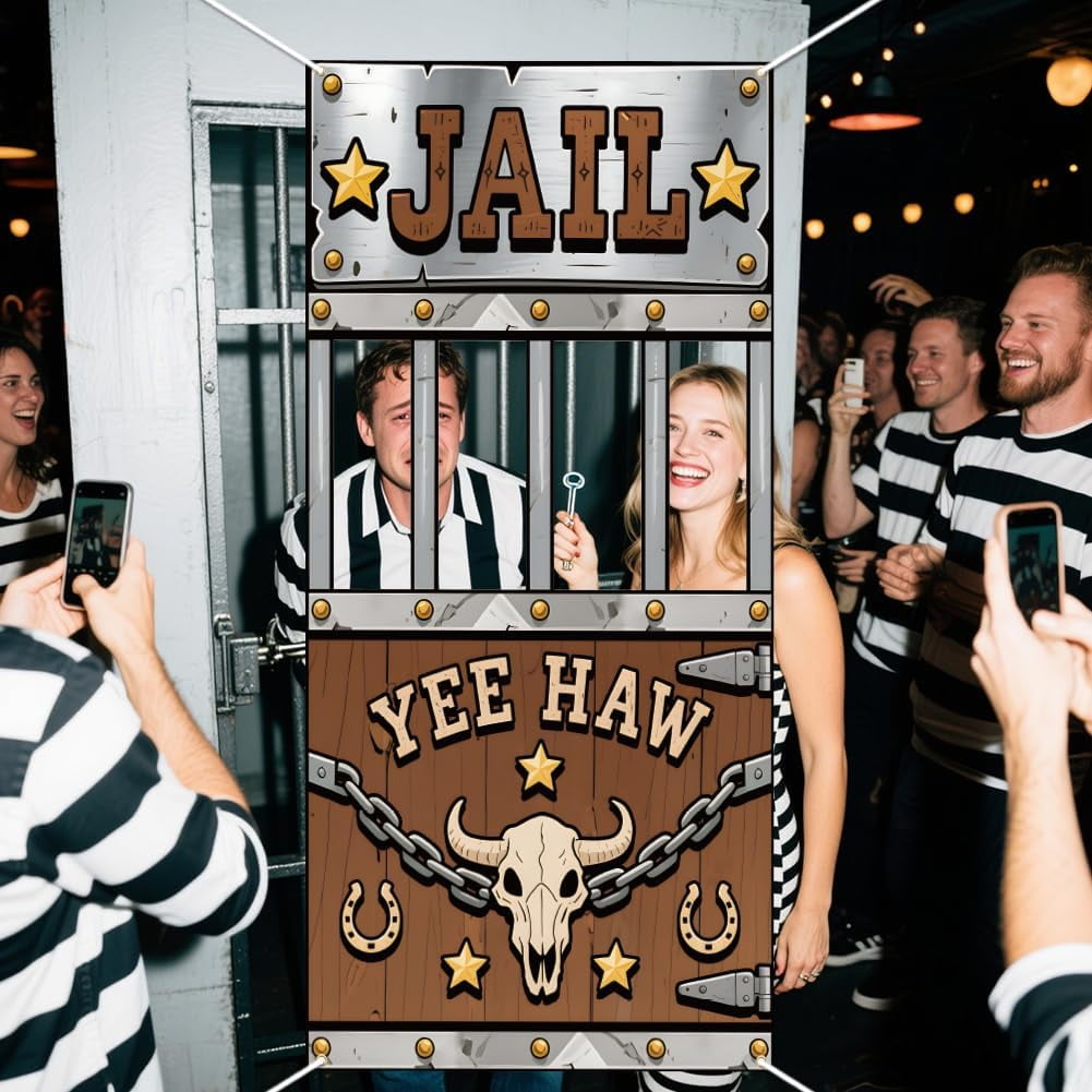 Western Jail Theme Photo Banner for DIY Party Decor 5.9x2.9ft Western ...