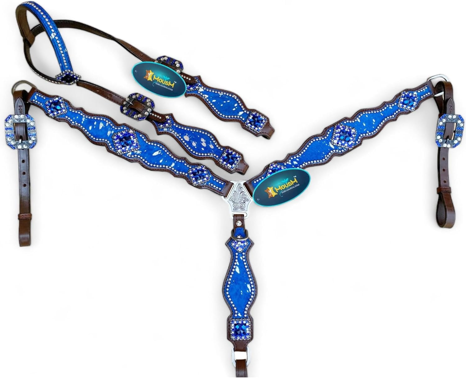 Western Leather Headstall & Breast Collar Set for Horses - Valentine’s ...