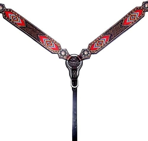 Western Leather Horse Headstall & Breast Collar & Wither Strap ...