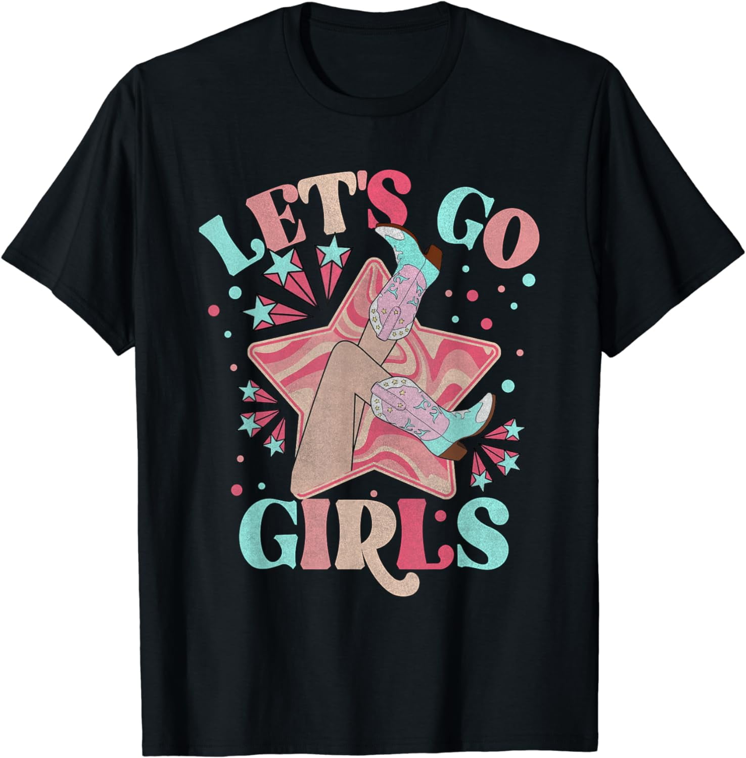 Western Let's Go Girls Bridal Bachelorette Party Matching T-Shirt ...